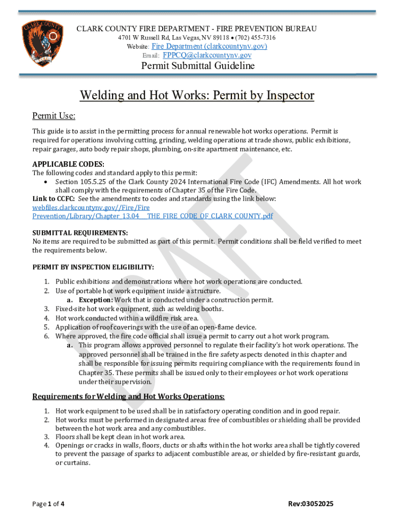 Fillable Online Welding and Hot Works Permit Fax Email Print - pdfFiller