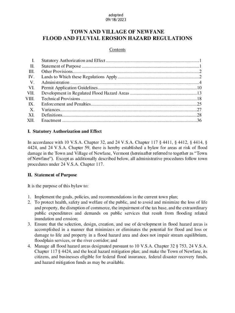 Fillable Online Flood and Fluvial Erosion Hazard Regulations Fax Email Print - pdfFiller