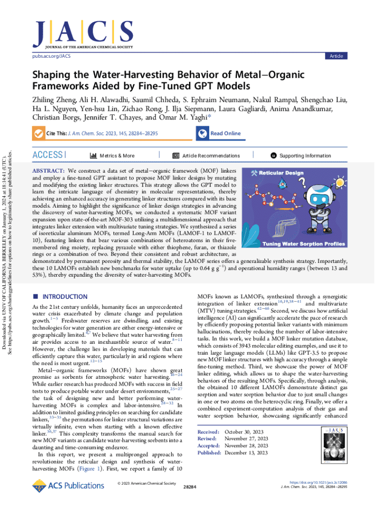 Fillable Online Shaping the Water-harvesting Behavior of Metal−organic ...