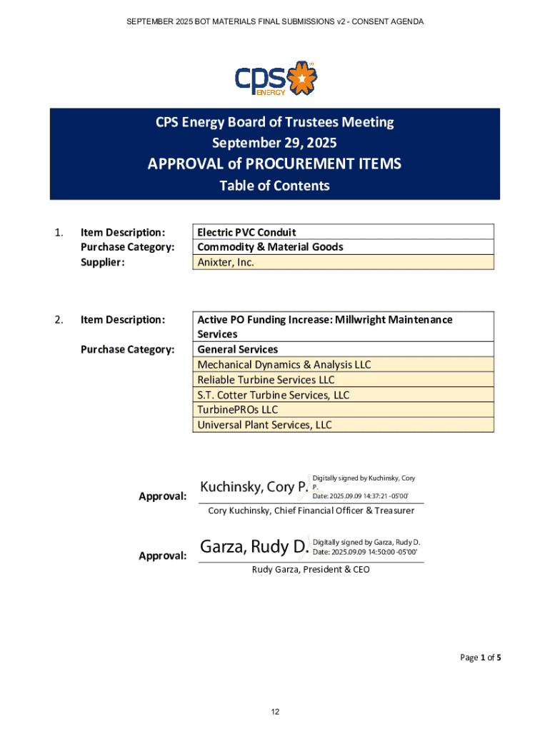 Fillable Online Cps Energy Board of Trustees Meeting Agenda Fax Email Print - pdfFiller