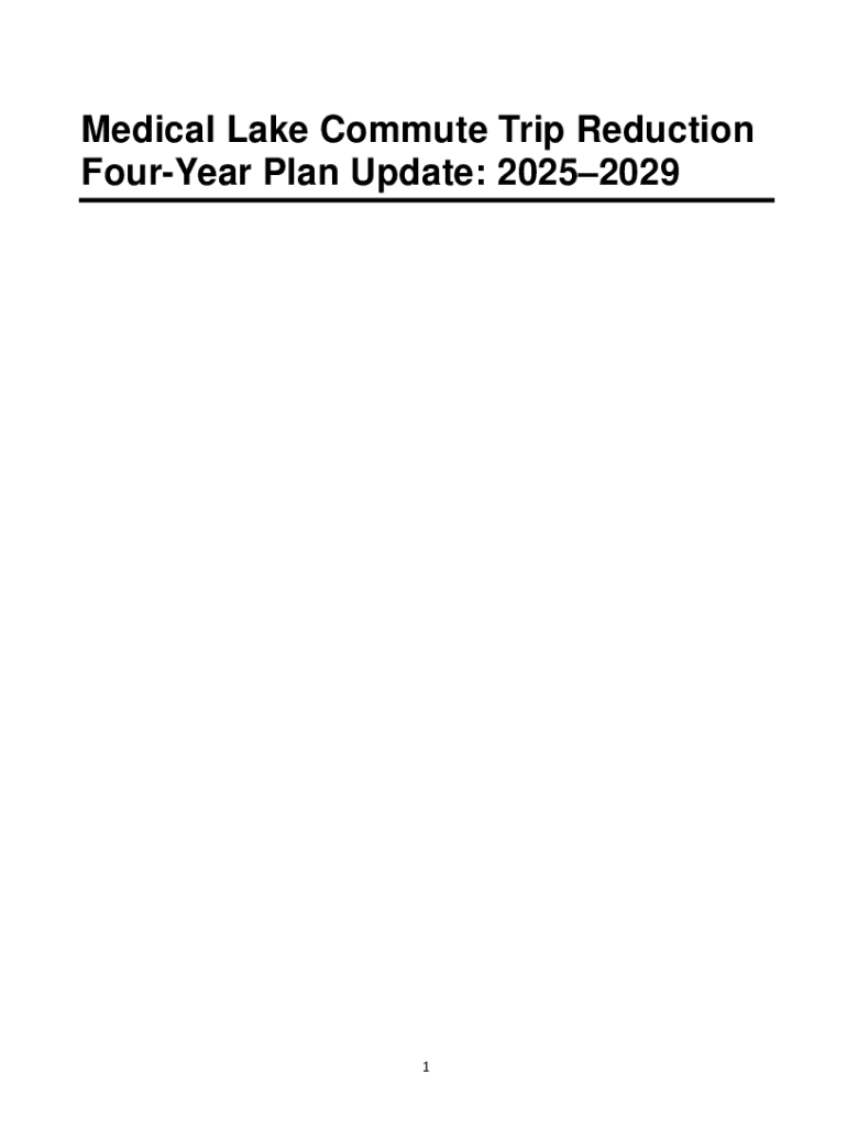 Fillable Online Medical Lake Commute Trip Reduction Four-year Plan ...