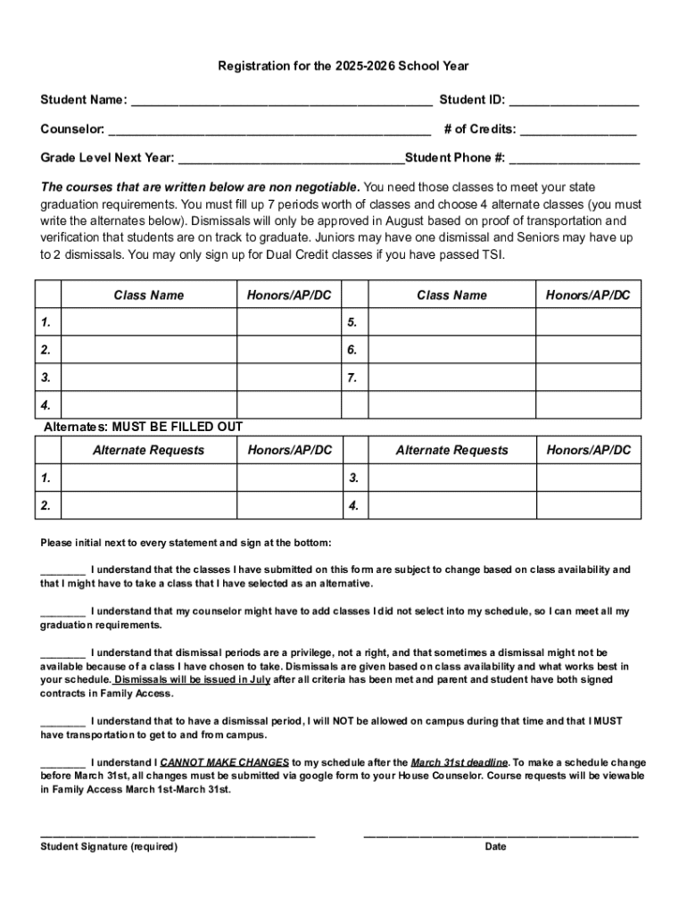 Fillable Online Student Registration Form Fax Email Print - pdfFiller