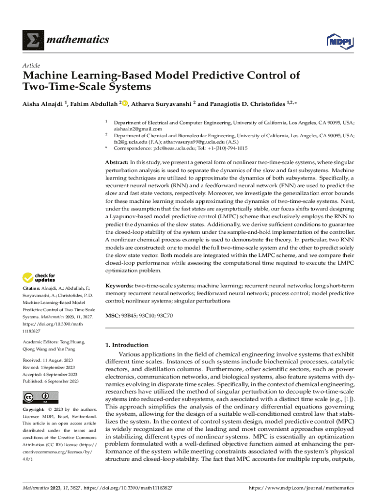 Fillable Online Machine Learning-based Model Predictive Control of Two-time-scale Systems Fax ...