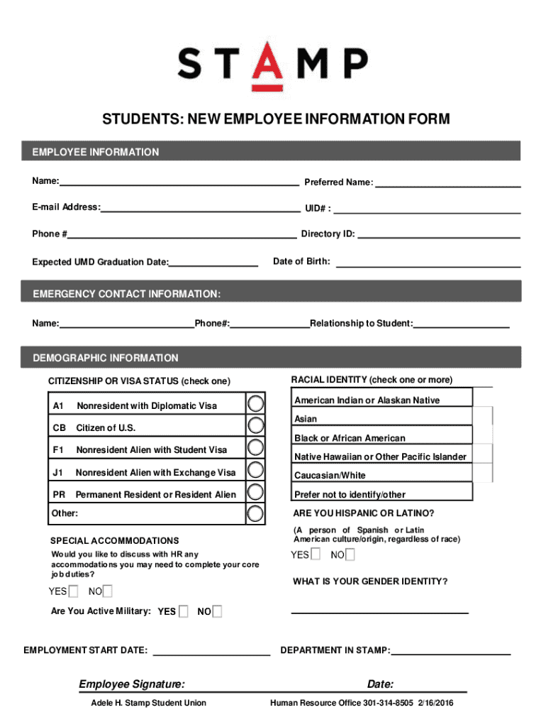 Fillable Online the Stamp Hiring Documents Fax Email Print - pdfFiller