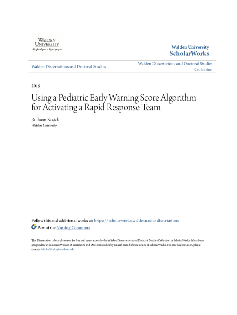 Fillable Online a Study on Pediatric Early Warning Scores Fax Email ...