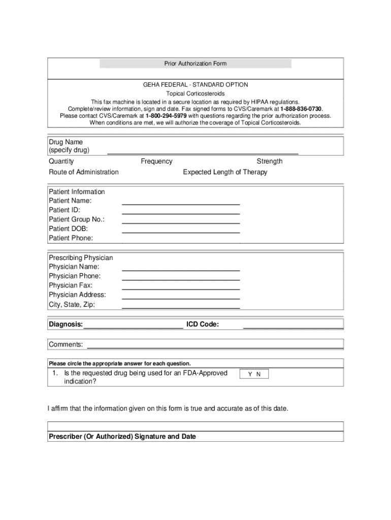 Fillable Online Prior Authorization Form for Topical Corticosteroids Fax Email Print - pdfFiller