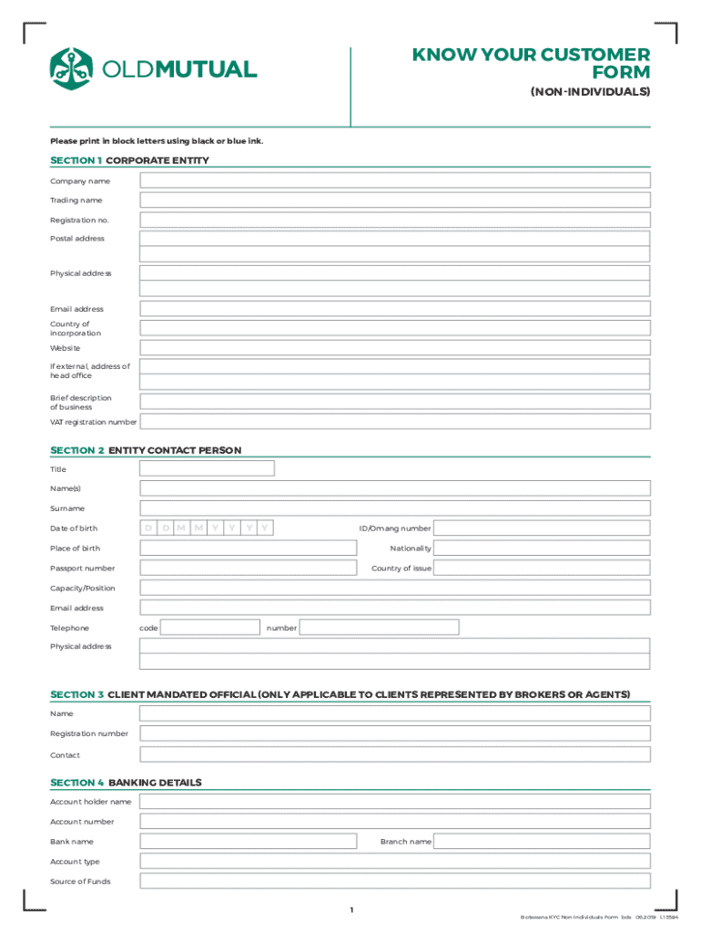 Fillable Online Know Your Customer Form (non-individuals) Fax Email Print - pdfFiller
