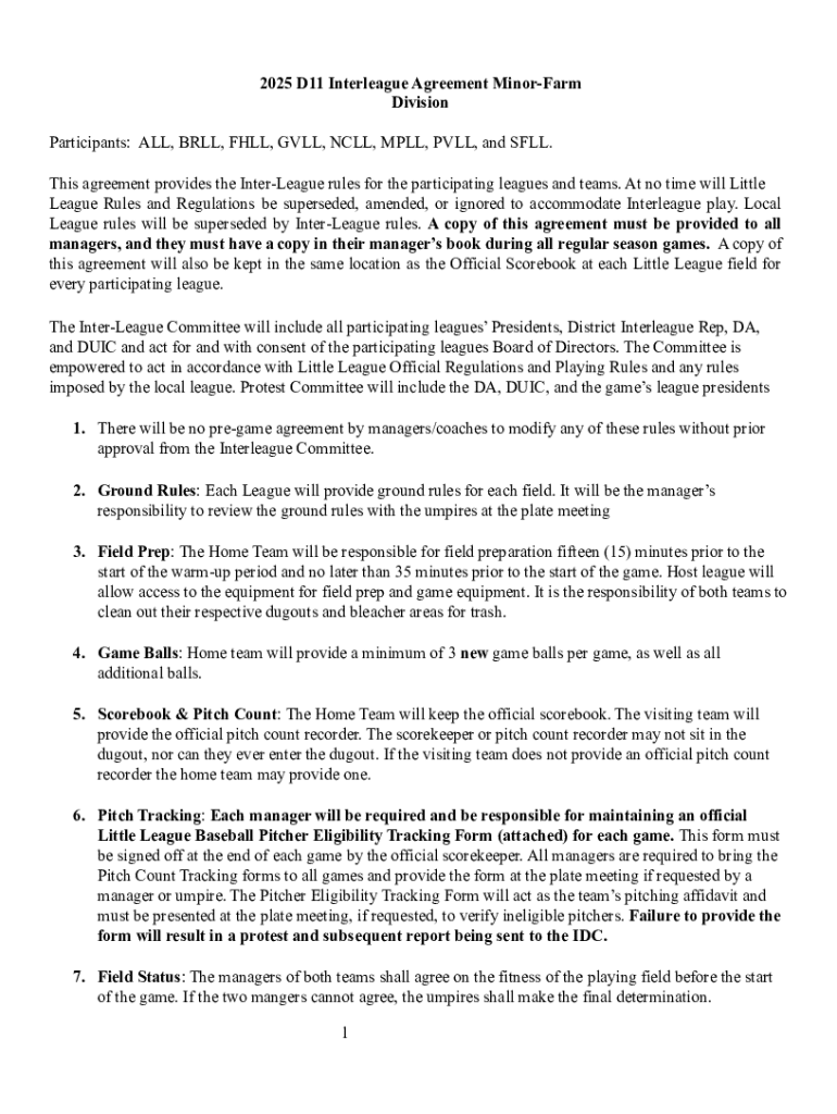 Fillable Online 2025 D11 Interleague Agreement Fax Email Print - pdfFiller