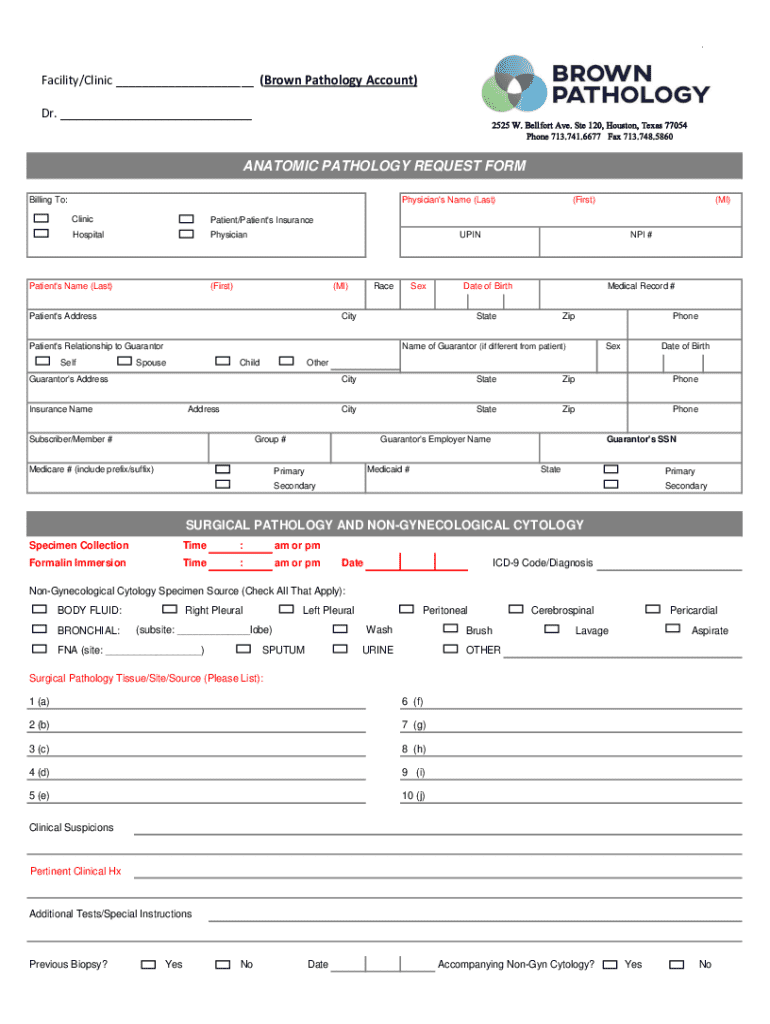 Fillable Online Anatomic Pathology Request Form Fax Email Print - pdfFiller