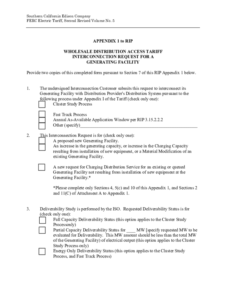 Fillable Online Wholesale Distribution Access Tariff Fax Email Print - pdfFiller