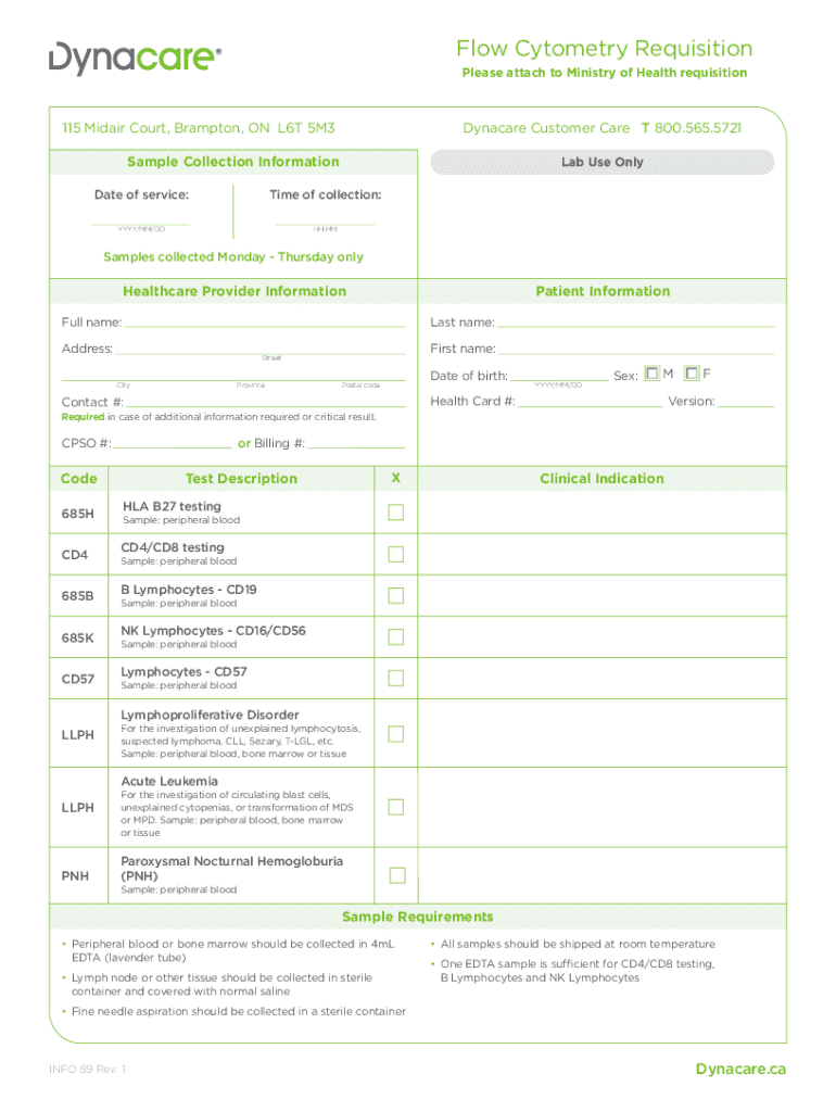 Fillable Online Flow Cytometry Requisition Fax Email Print - pdfFiller