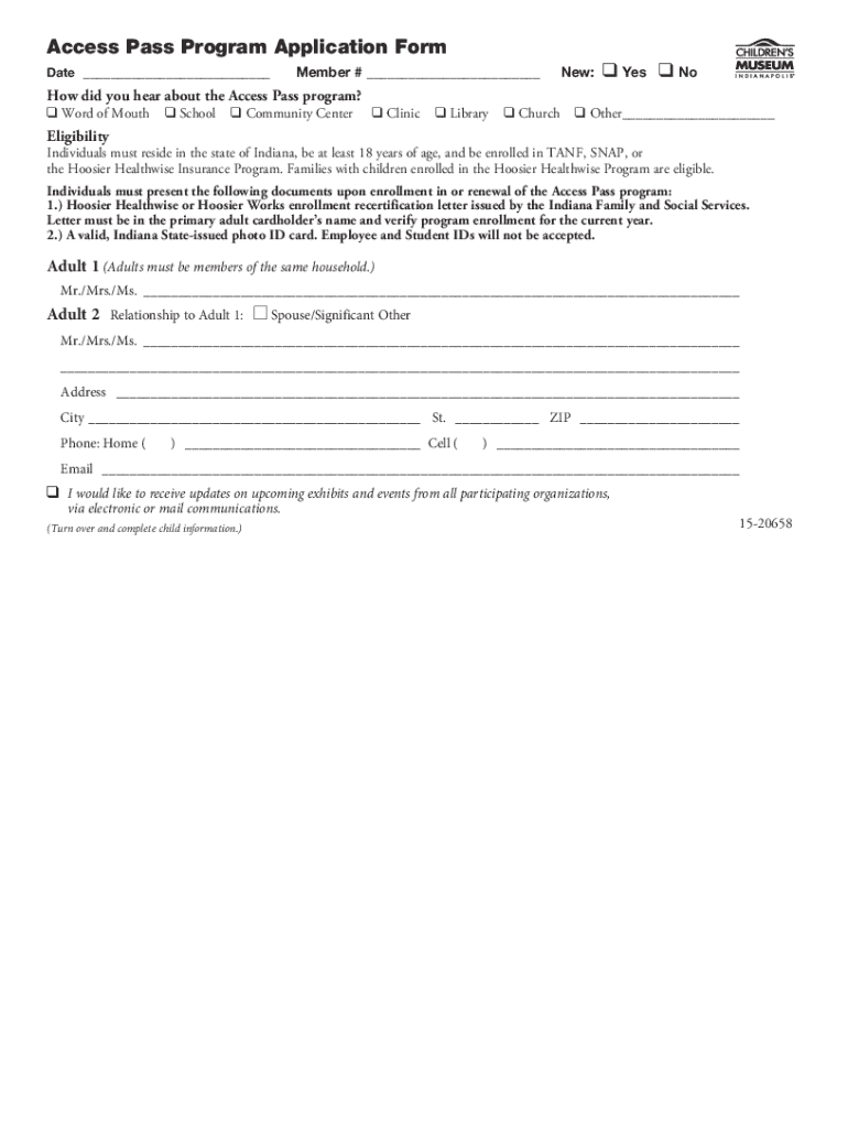 Fillable Online Access Pass Program Application Fax Email Print - pdfFiller