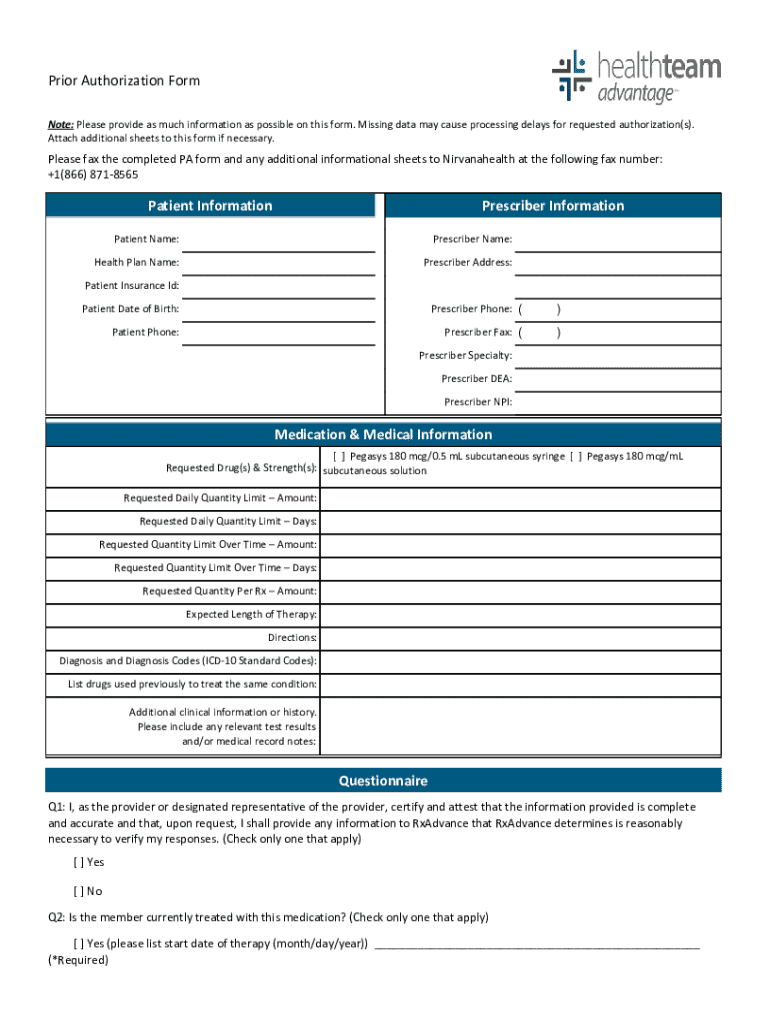 Fillable Online Prior Authorization Form Fax Email Print - pdfFiller