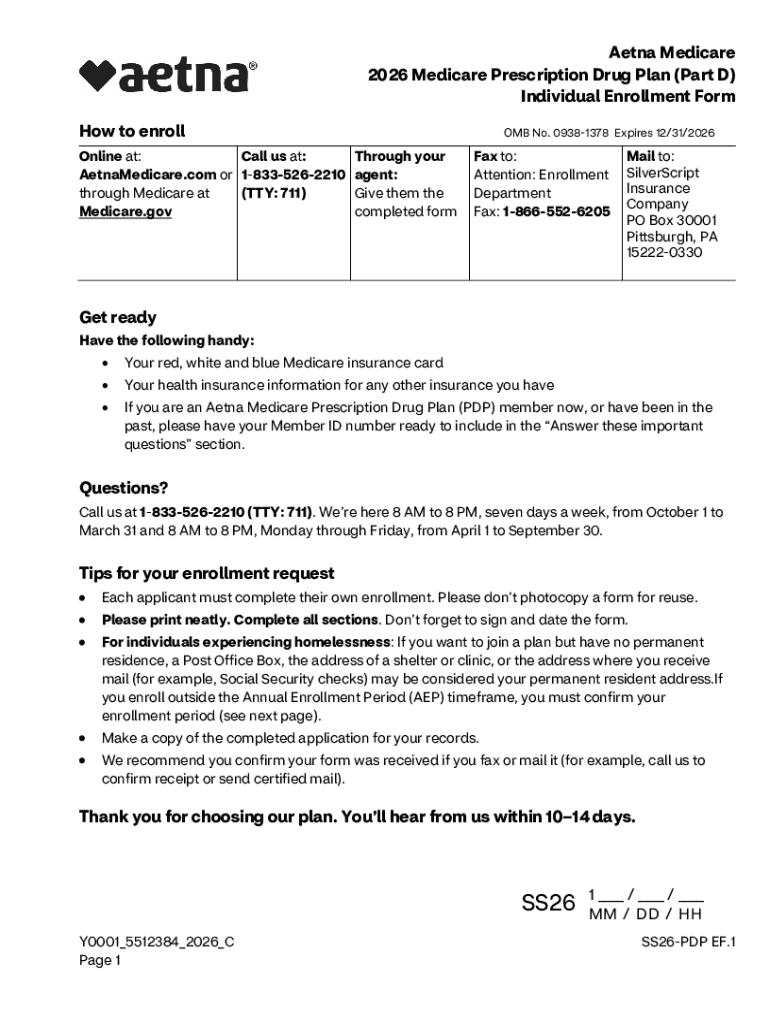 Fillable Online 2026 Medicare Prescription Drug Plan (part D ...