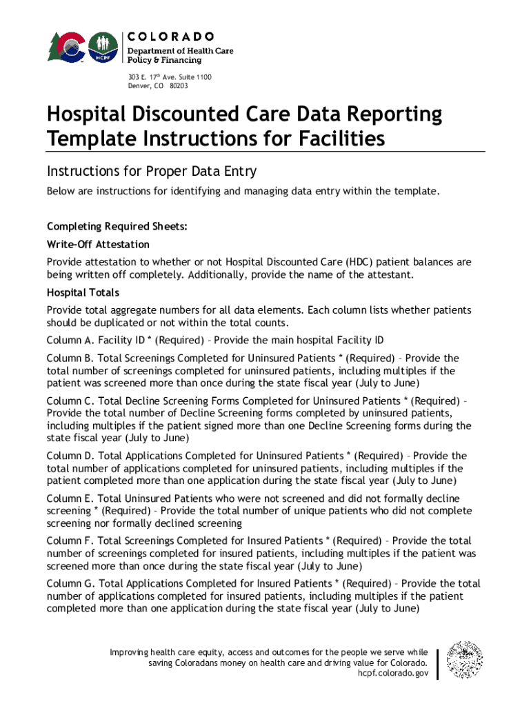 Fillable Online Hospital Discounted Care Data Reporting Fax Email Print - pdfFiller