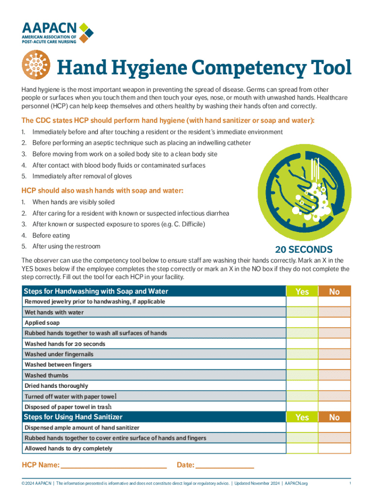 Fillable Online Hand Hygiene Competency Tool Fax Email Print - pdfFiller