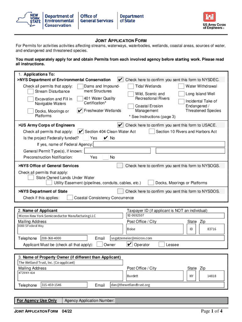 Fillable Online Joint Application Form for Permits Fax Email Print - pdfFiller