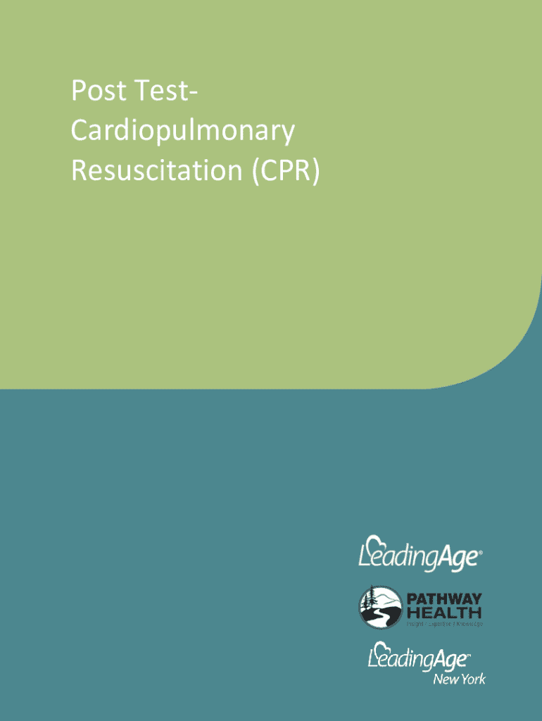 Fillable Online Post Test for Cardiopulmonary Resuscitation (cpr) Fax ...