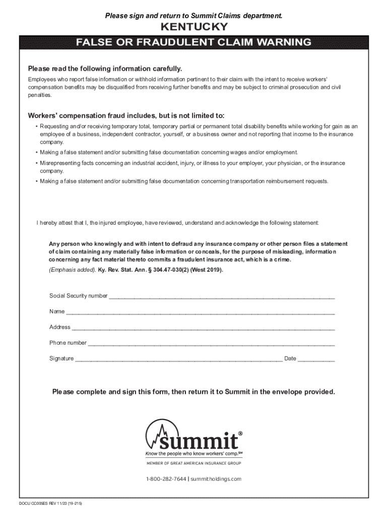 Rellenable en línea Warning of False or Fraudulent Claim Fax Email ...