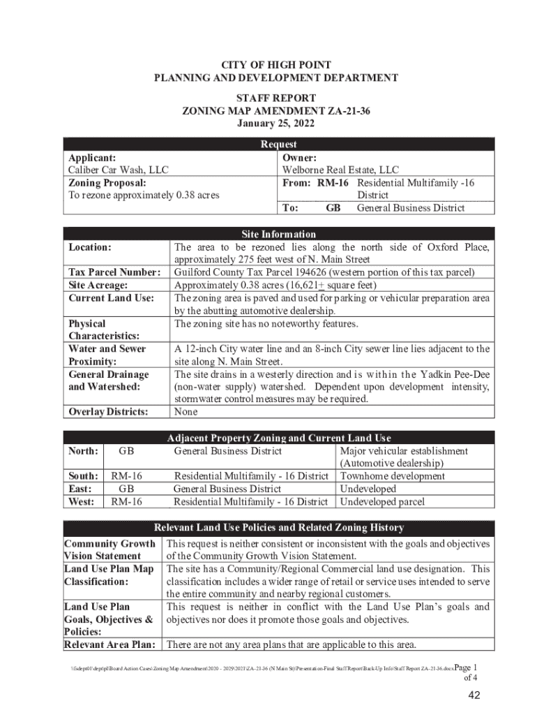 Fillable Online Staff Report Zoning Map Amendment Fax Email Print ...