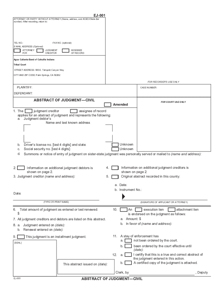 Fillable Online Ej 001 Form: Pre-built template Fax Email Print - pdfFiller