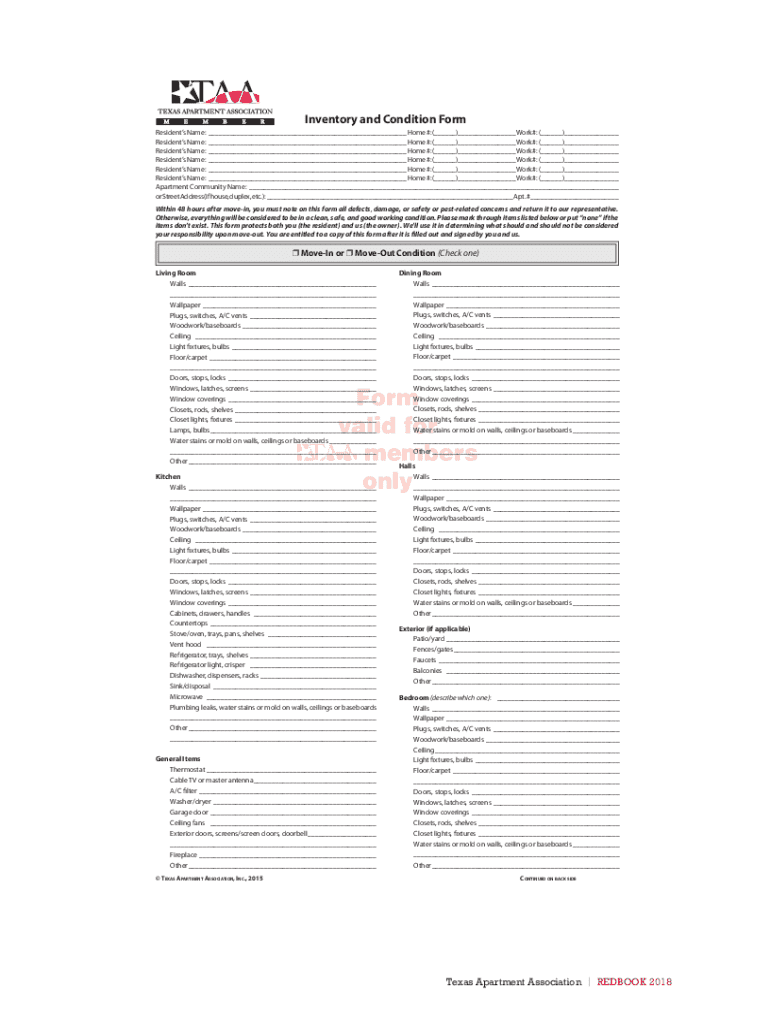 Fillable Online Inventory And Condition Form - Fill Online, Printable, Fillable ... Fax Email ...