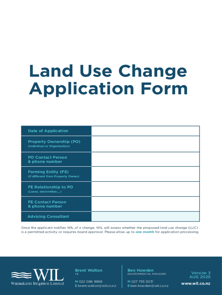 Fillable Online Land Use Change Application Fax Email Print - pdfFiller