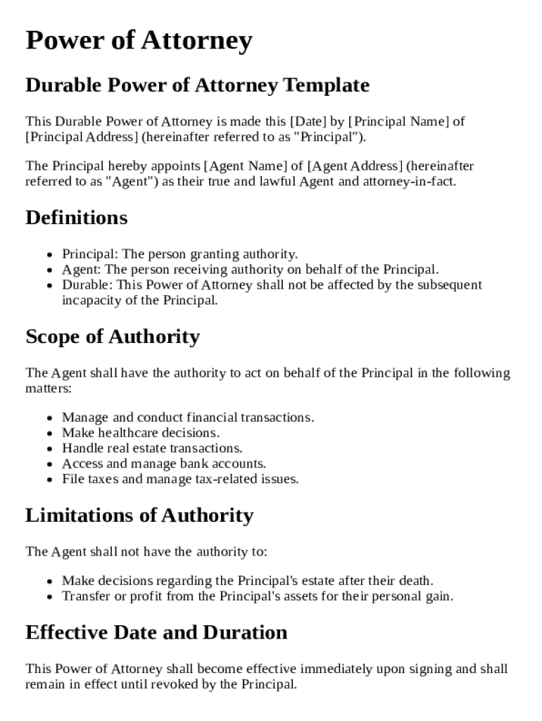 Fillable Online College Power of Attorney Template Fax Email Print - pdfFiller