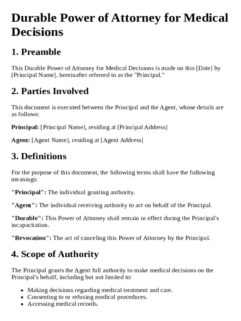 Fillable Online Medical Decisions Without Power of Attorney Template Fax Email Print - pdfFiller