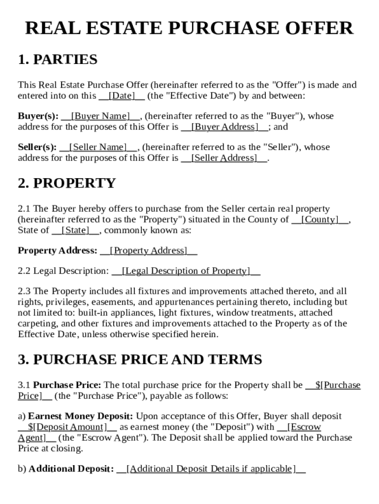Fillable Online Professional Real Estate Offer Letter Template Fax ...