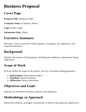 Fillable Online Pitch Proposal Template Fax Email Print - pdfFiller