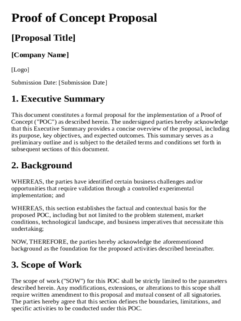 Fillable Online Proof of Concept Proposal Template Fax Email Print - pdfFiller
