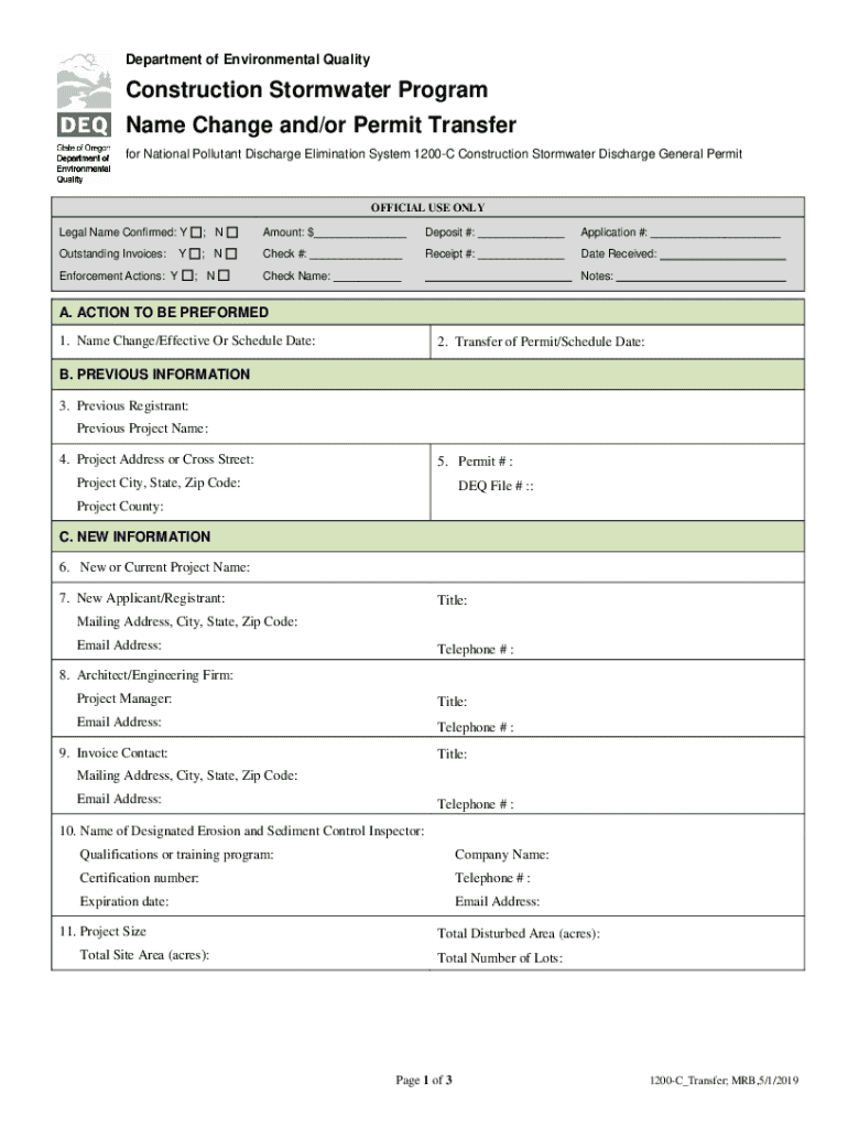 Fillable Online Application For New NPDES General Permit 1200-C ... Fax Email Print - pdfFiller