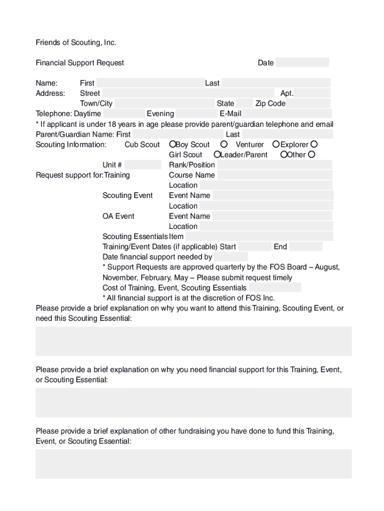 Fillable Online Information Request (pdf) - Friends of Scouting, Inc. Fax Email Print - pdfFiller