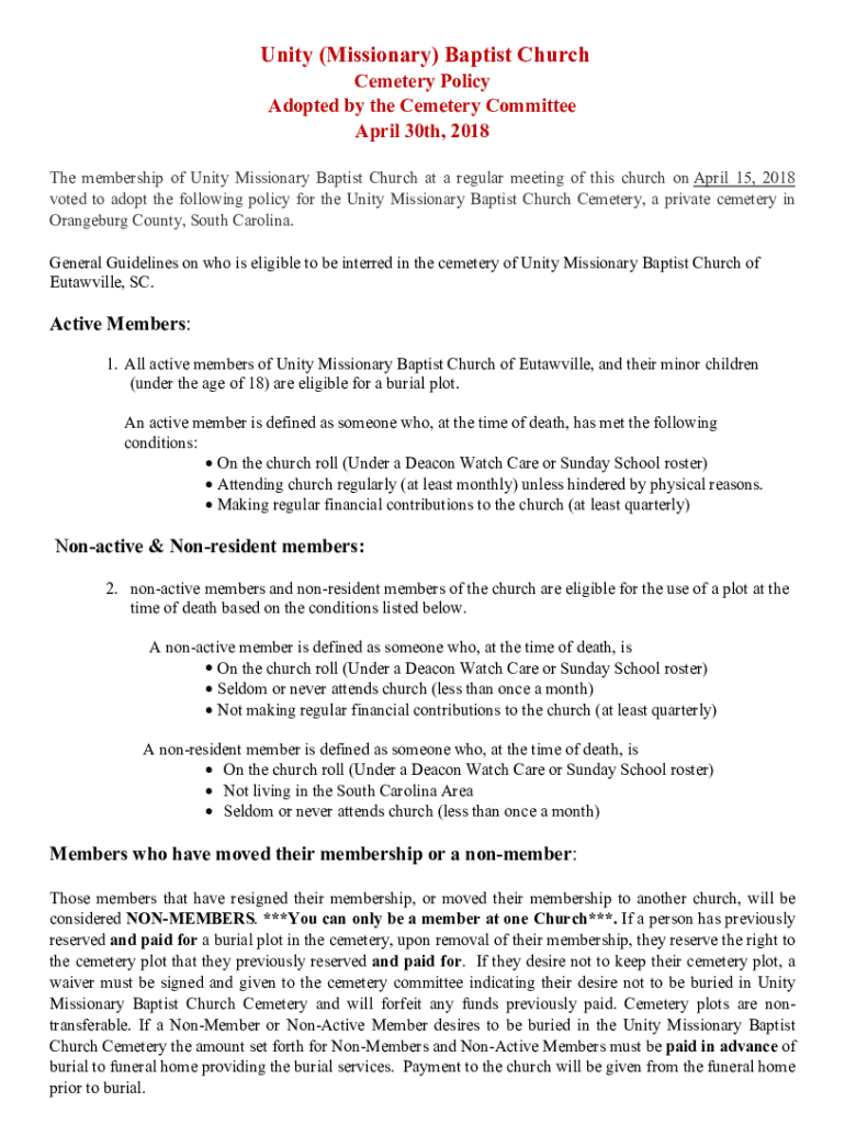 Fillable Online Forms - Unity Missionary Baptist Church Fax Email Print - pdfFiller