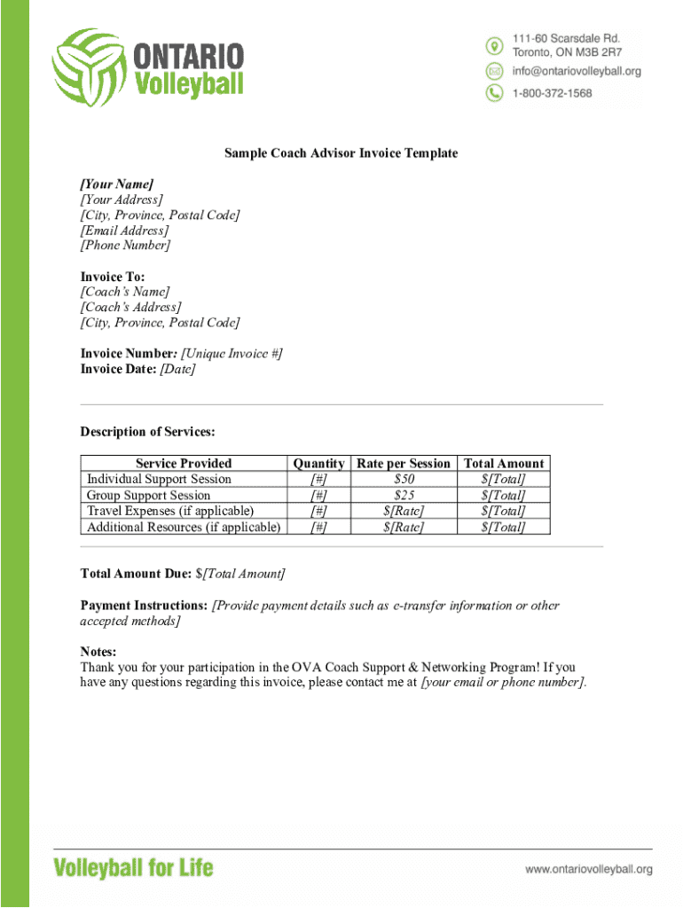 Fillable Online How to Write a Coaching Invoice (Free Sample Templates ...