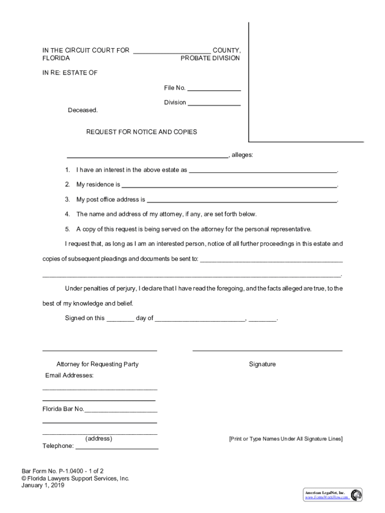 Fillable Online Request for Notice and Copies Fax Email Print - pdfFiller