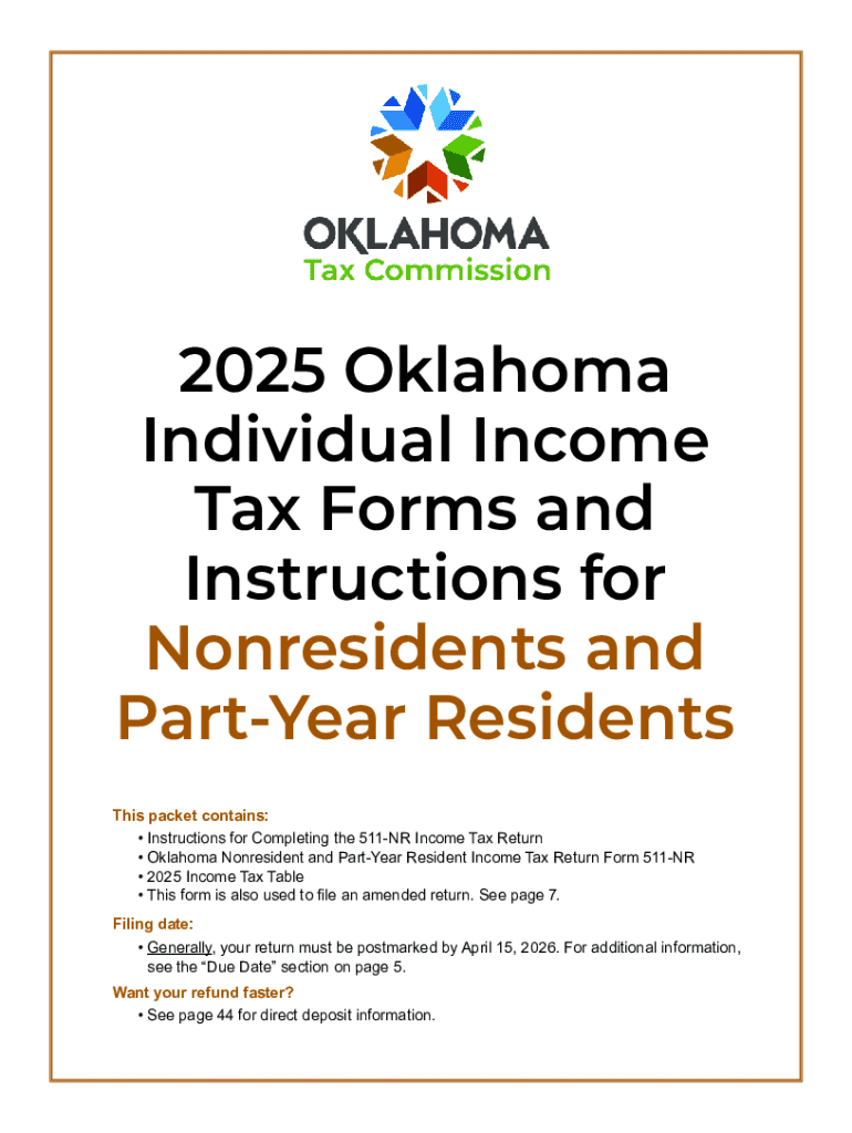 Fillable Online 2025 Oklahoma Nonresident/part-year Resident Tax Packet Fax Email Print - pdfFiller