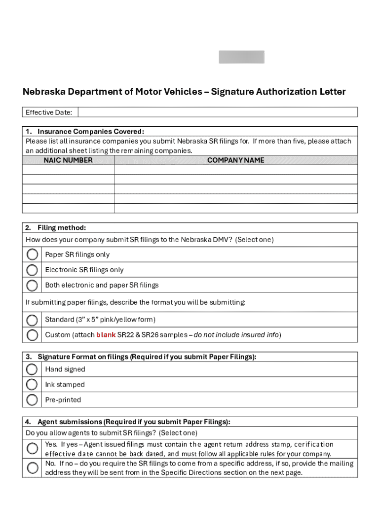 Fillable Online Signature Authorization Letter - Nebraska Download Pdf Fax Email Print - pdfFiller