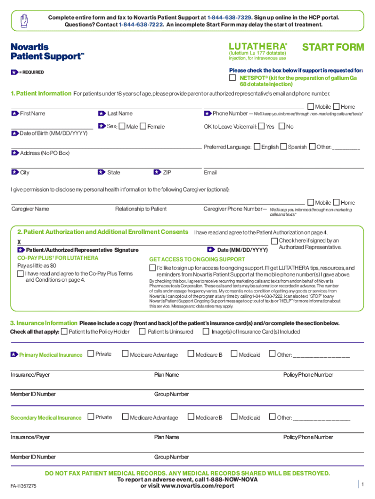 Fillable Online Guide to completing the FABHALTA (iptacopan) Start Form ...
