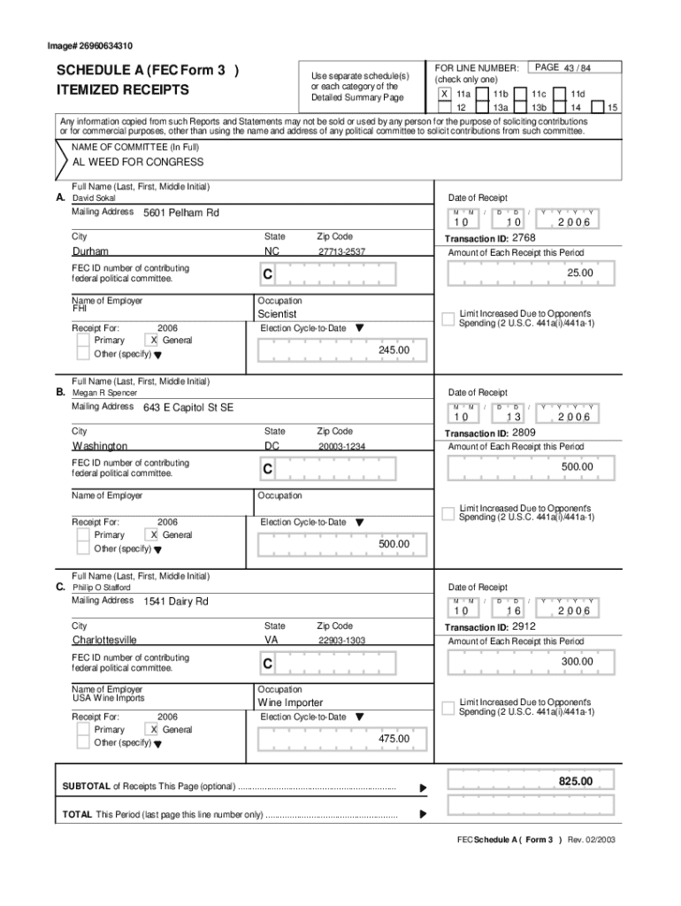 Fillable Online How to Report a Transaction on FEC Form 3: Line ...