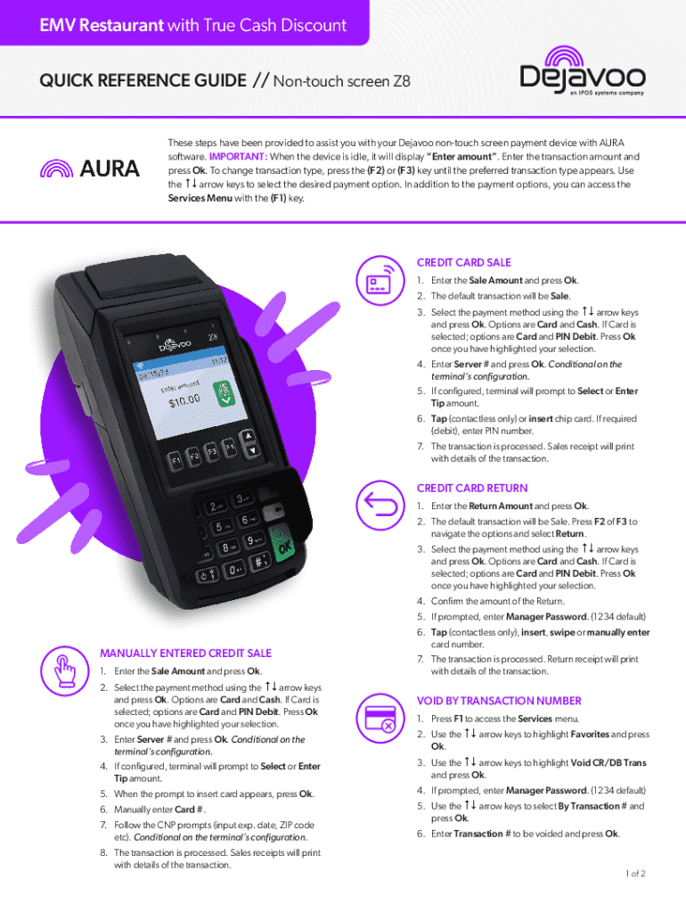 Fillable Online How do I use my Dejavoo Z8 Device? - Help Center Fax Email Print - pdfFiller