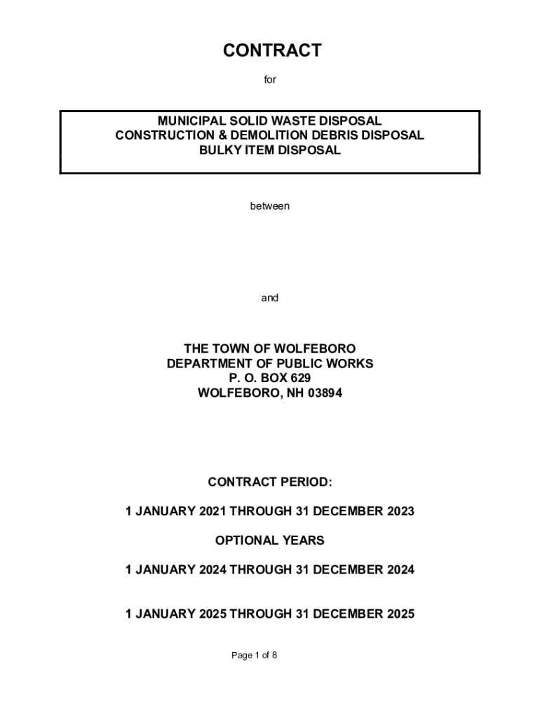 Fillable Online Staff DirectorySolid Waste Disposal Facility Fax Email ...