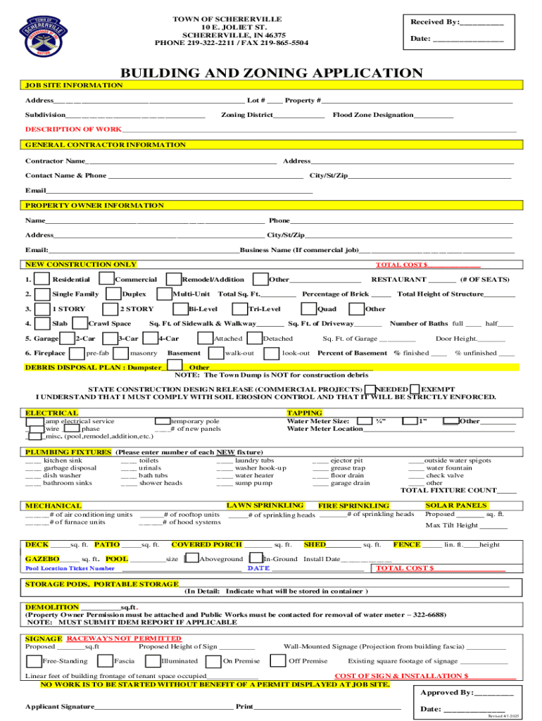 Fillable Online Document Center - Building and Zoning Application Short Form Fax Email Print ...