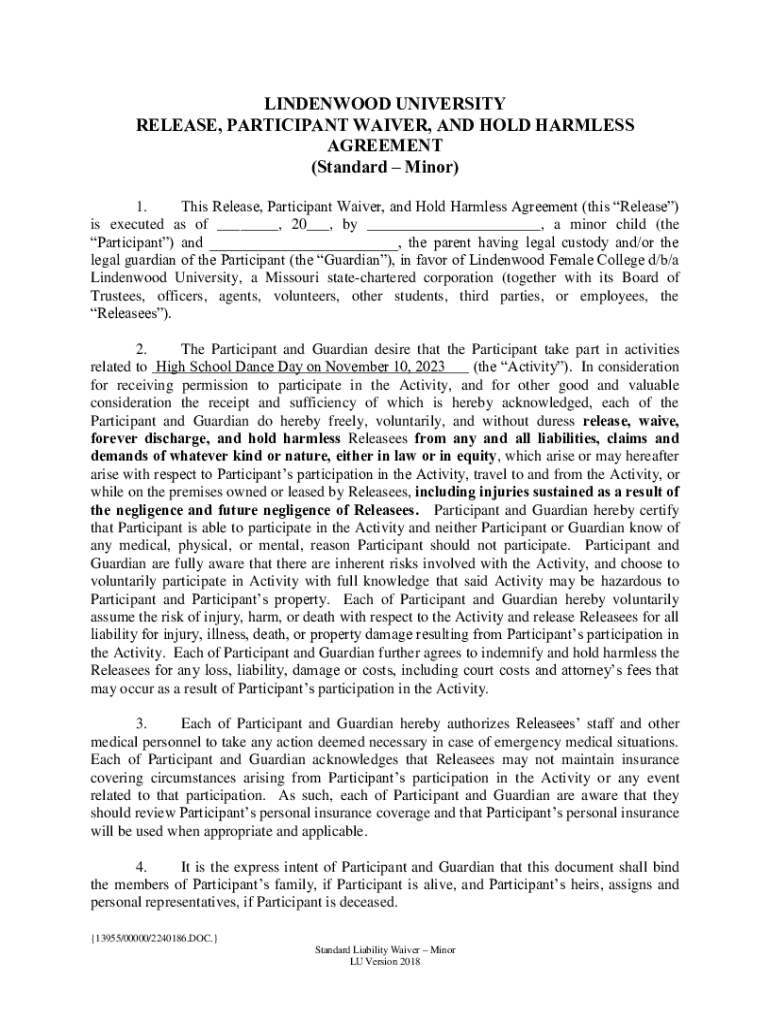 Fillable Online Travel Waiver, Release and Hold Harmless Agreement Recitals Fax Email Print ...