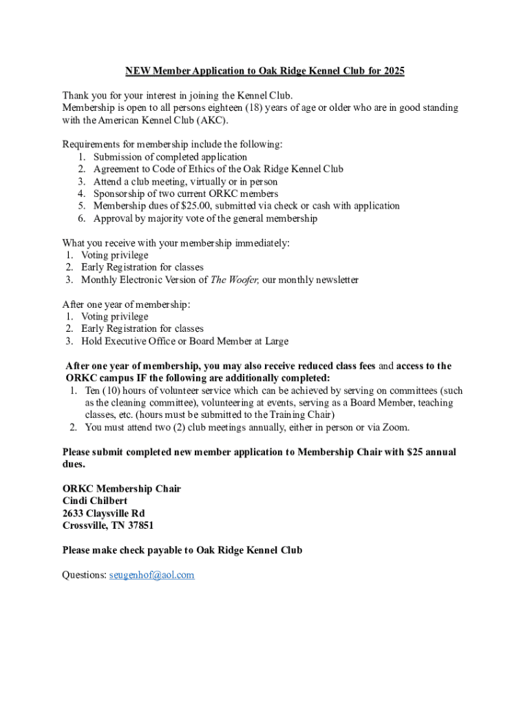 Fillable Online Oak Ridge Kennel ClubObedience & Rally Entry Form Fax ...
