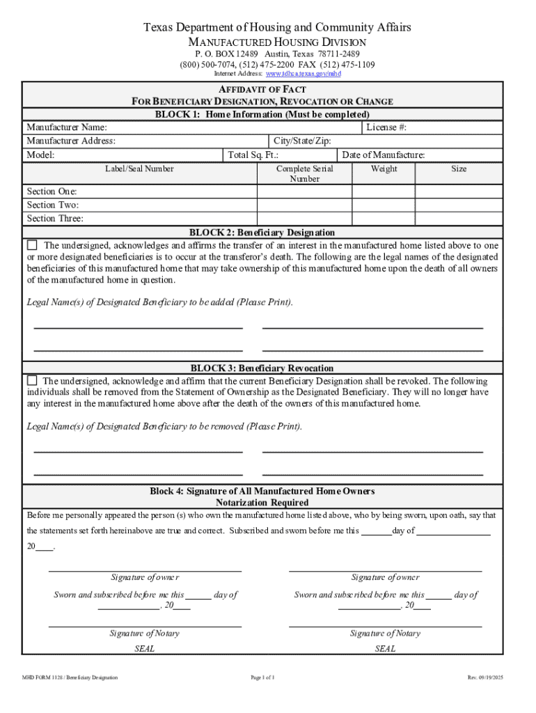 Fillable Online AFFIDAVIT OF FACT FOR BENEFICIARY DESIGNATION ...