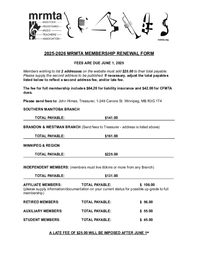 Fillable Online 2025-2026 MRMTA Membership Renewal Form.docx Fax Email ...