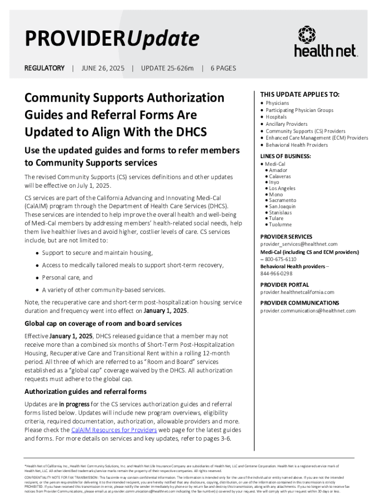 Fillable Online Community Supports Authorization Guides and Referral ...