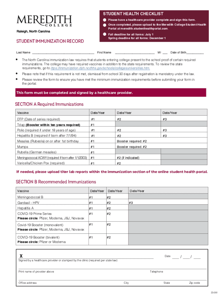 Fillable Online Meredith - The #Meredithcollege Wellness Portal is open ...